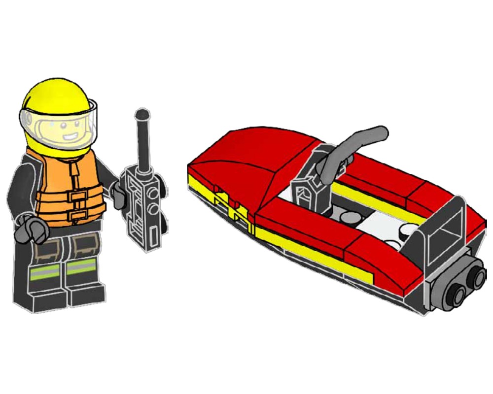LEGO Set 952505-1 Firefighter with Water Scooter (2025 City > Fire ...