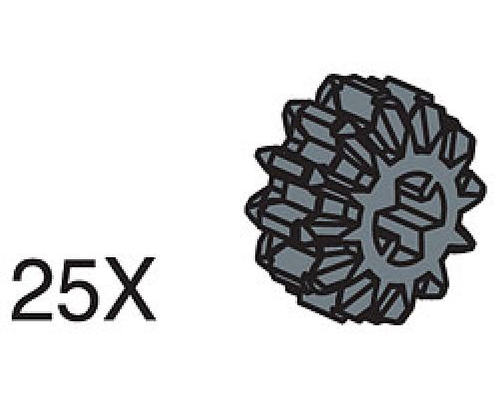 LEGO Set 991327-1 12-Tooth Black Double Conical Wheels (Pack of 25 ...