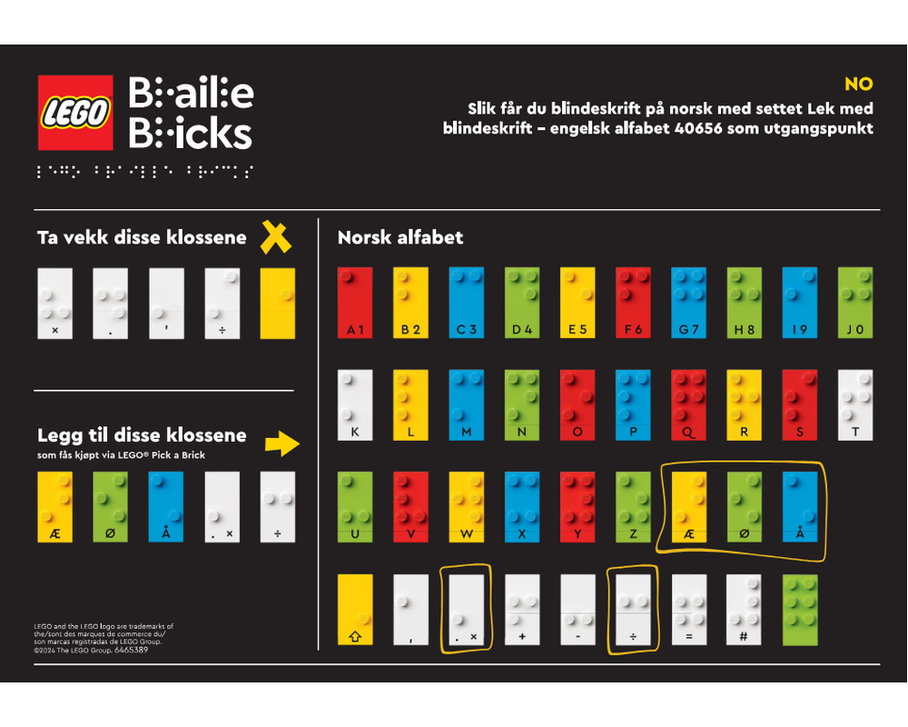 LEGO Set EG00137-1 Braille - Norwegian Alphabet (2024 Other ...