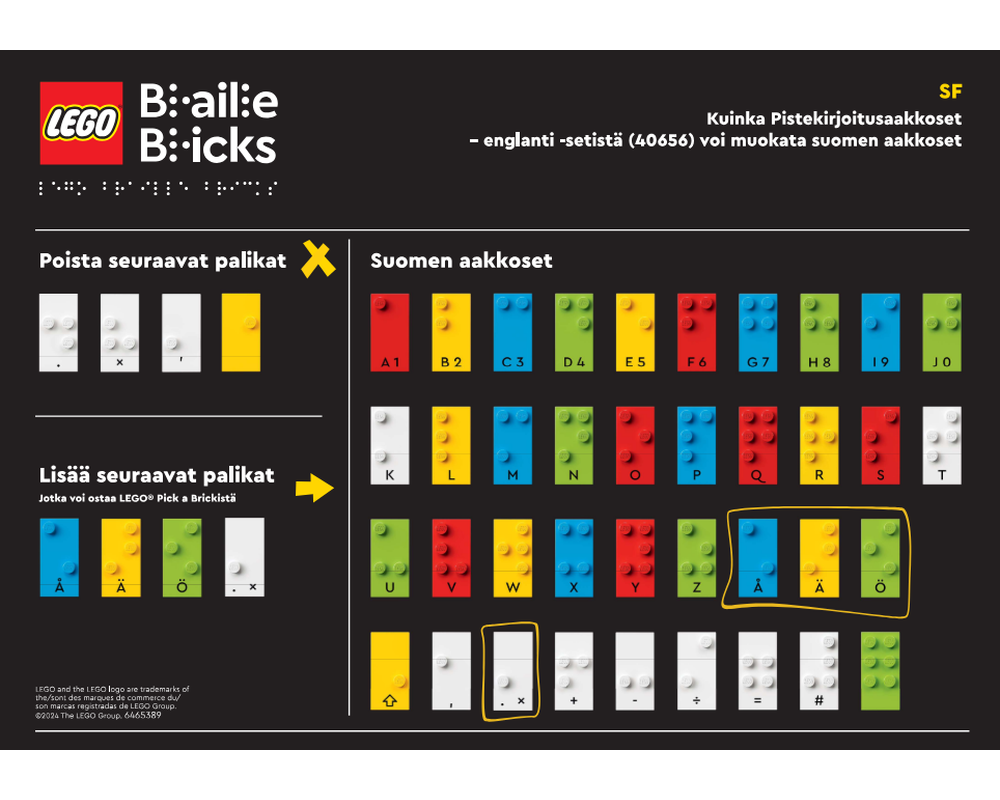 LEGO Set EG00138-1 Braille - Finnish Alphabet (2024 Other ...