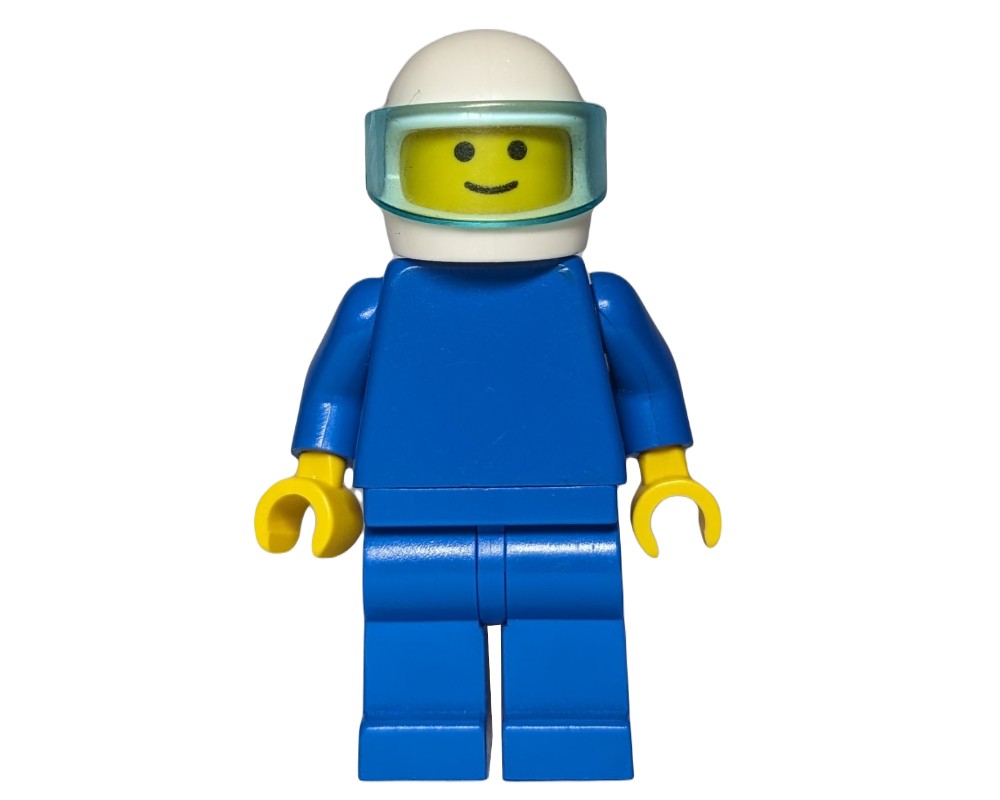 LEGO Set fig-000133 Man, Plain Blue, White Helmet with Visor ...