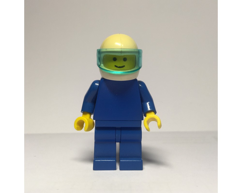 LEGO Set fig-000133 Man, Plain Blue, White Helmet with Visor ...