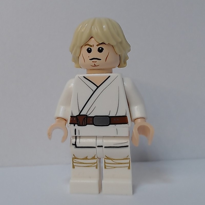LEGO Set fig-000144 Luke Skywalker, White Robe, White Legs, Cheek Lines ...