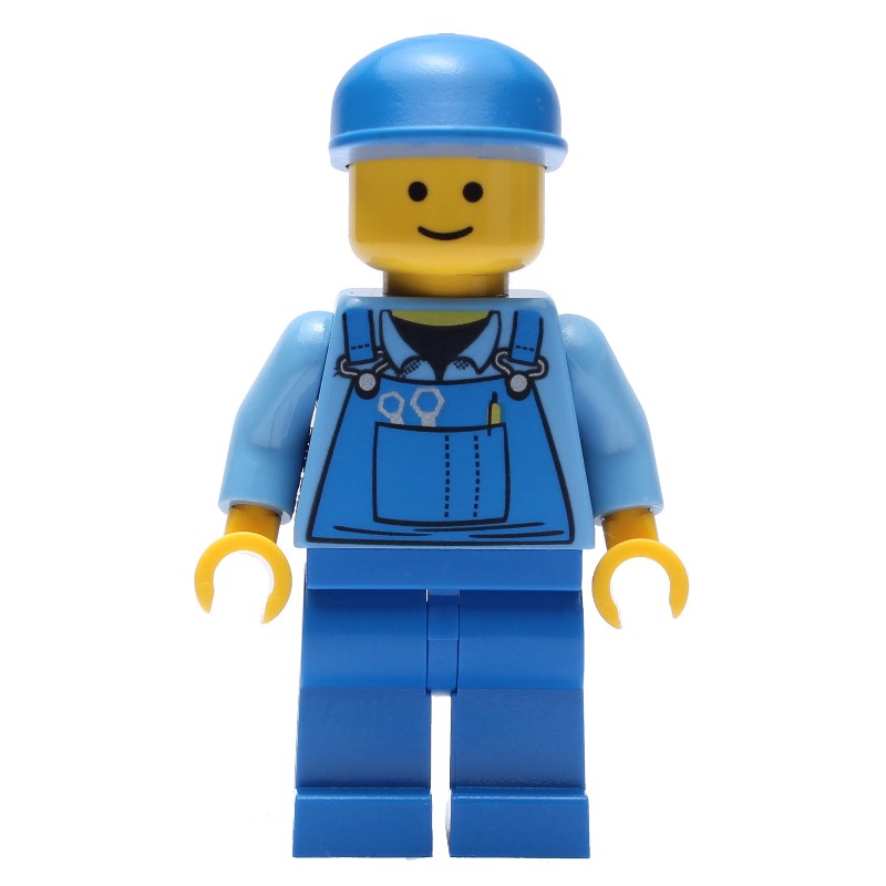 LEGO Set fig-000158 Medium Blue Torso, Blue Overall, Blue Cap ...