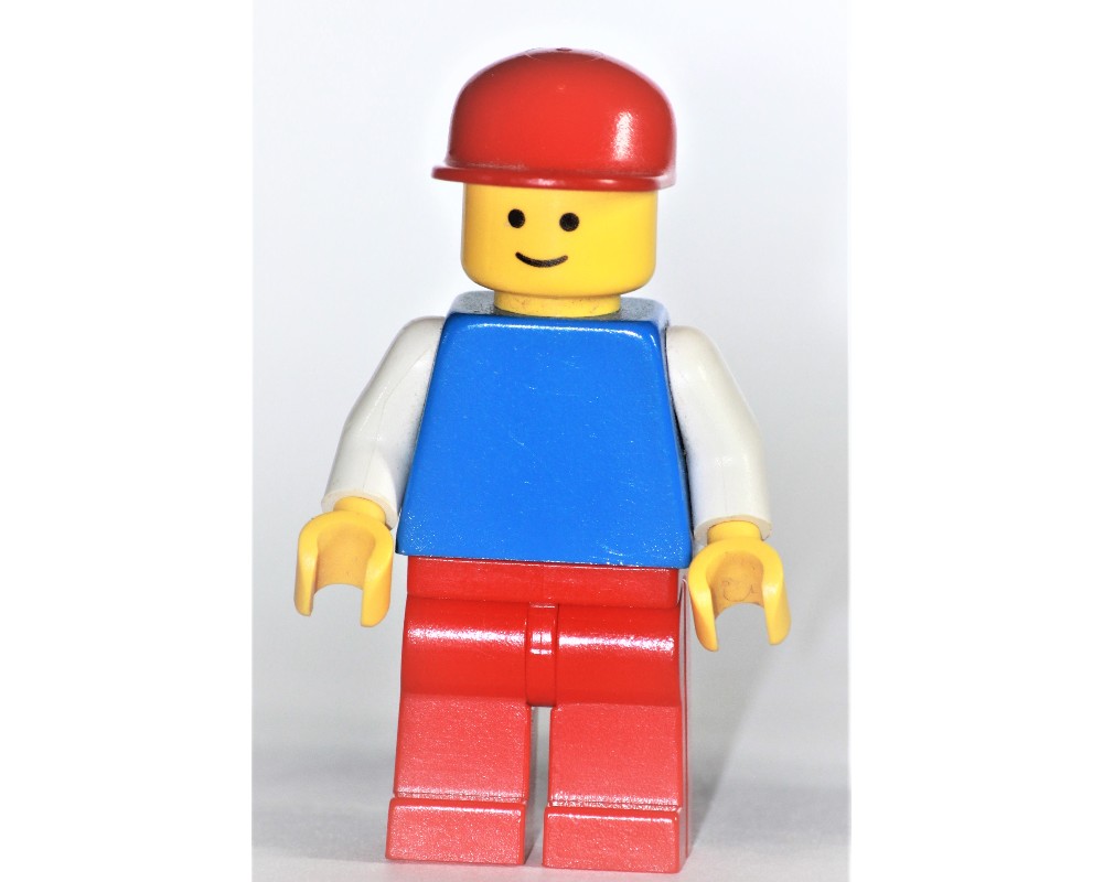 LEGO Set fig-000160 Man, Blue Torso, Red Legs, Red Cap (3626a Head ...