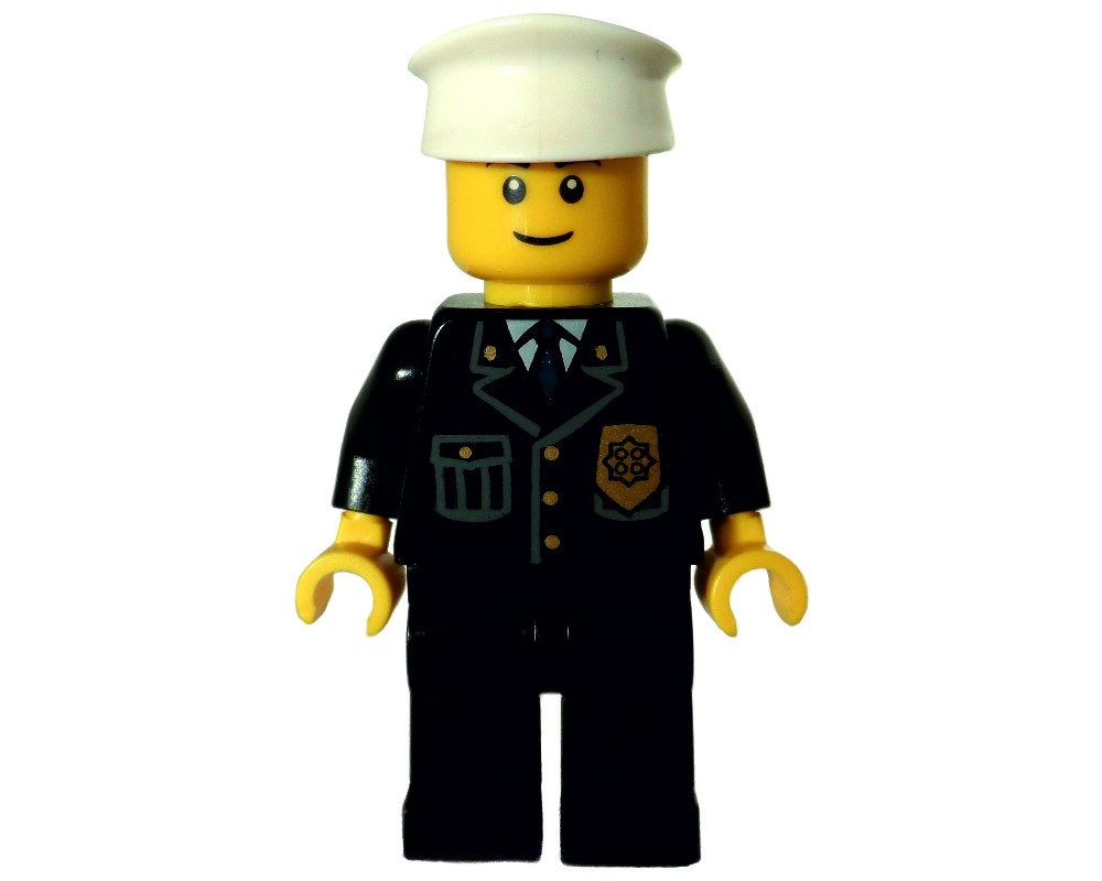 LEGO Set fig-000185 Policeman, Black Jacket with Pocket and Badge ...