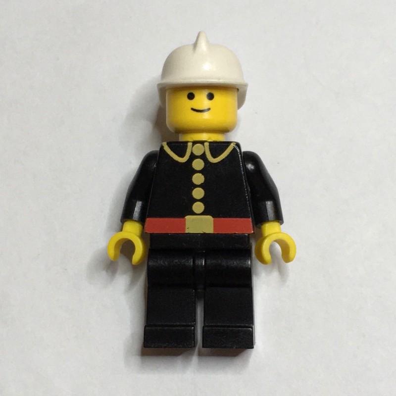 LEGO Set fig-000208 Fireman, Classic, Black Fire Jacket with Red Belt ...
