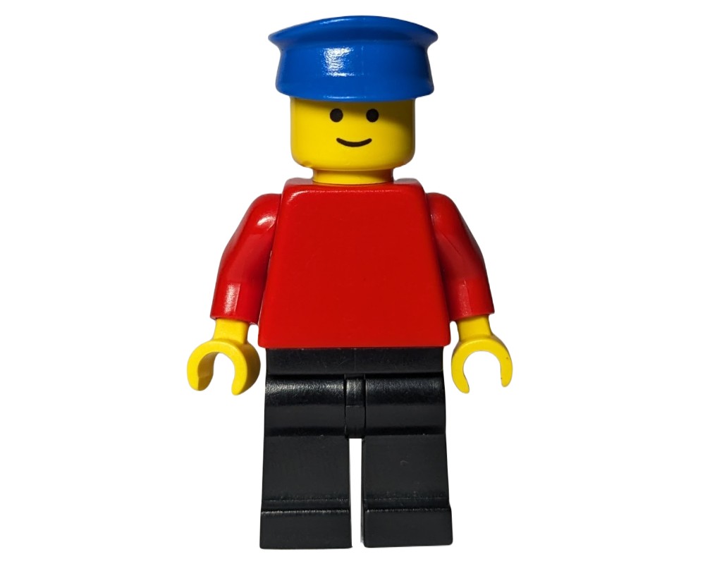 LEGO Set fig-000289 Man, Plain Red Torso, Black Legs, Blue Hat ...