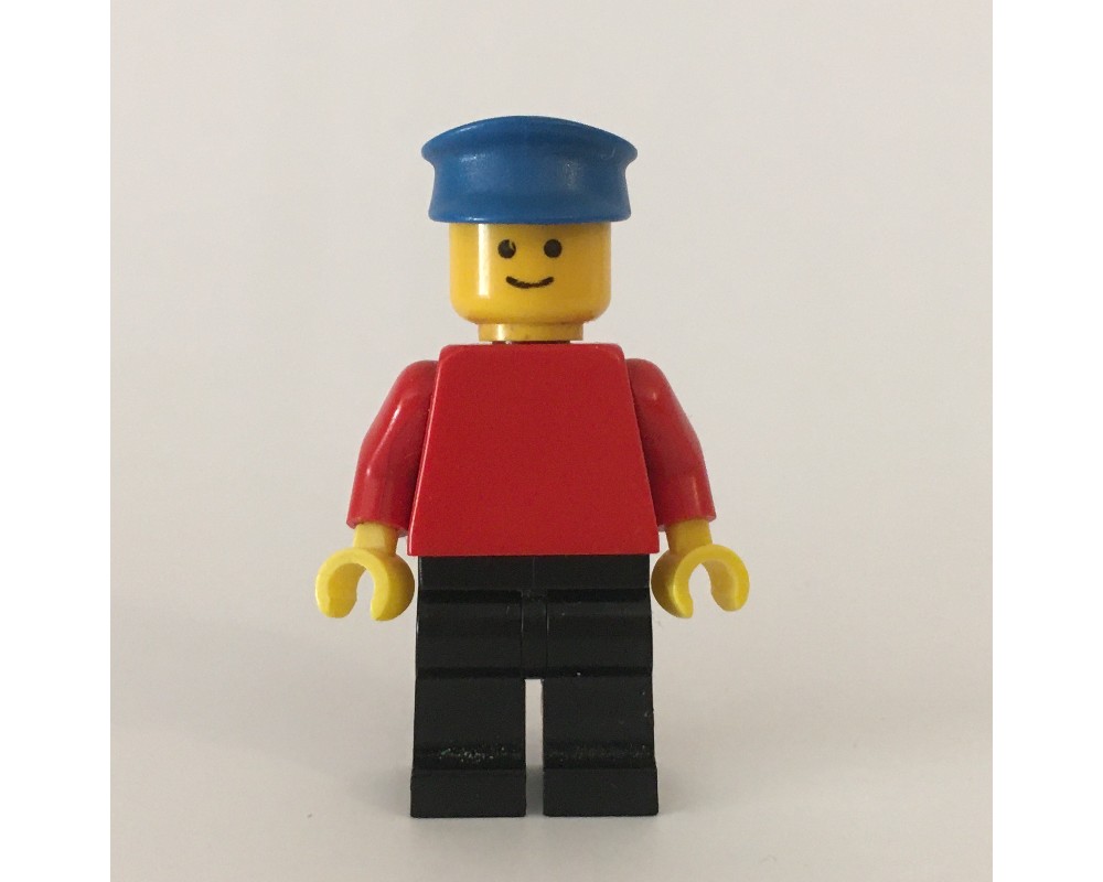 LEGO Set fig-000289 Man, Plain Red Torso, Black Legs, Blue Hat ...
