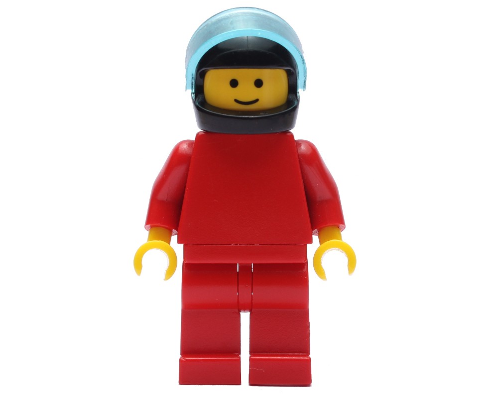 LEGO Set fig-000354 Man, Plain Red, Black Helmet with Visor ...