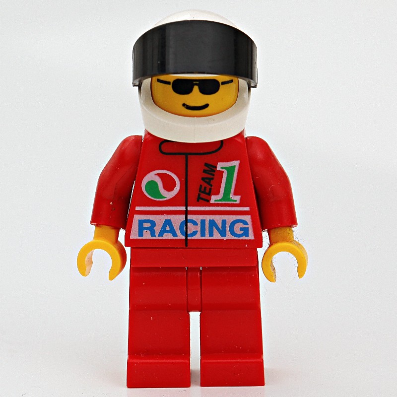 LEGO Set fig-000358 Racer, Red Jacket with Octan Logo and 'RACING', Red ...