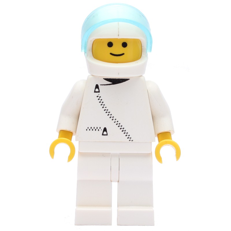 LEGO Set fig-000386 Racer, White Jacket with Zipper, White Helmet with ...