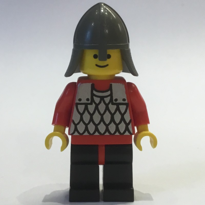 LEGO Set fig-000388 Knight (Scale Mail on Red) - Red Arms, Black Legs ...