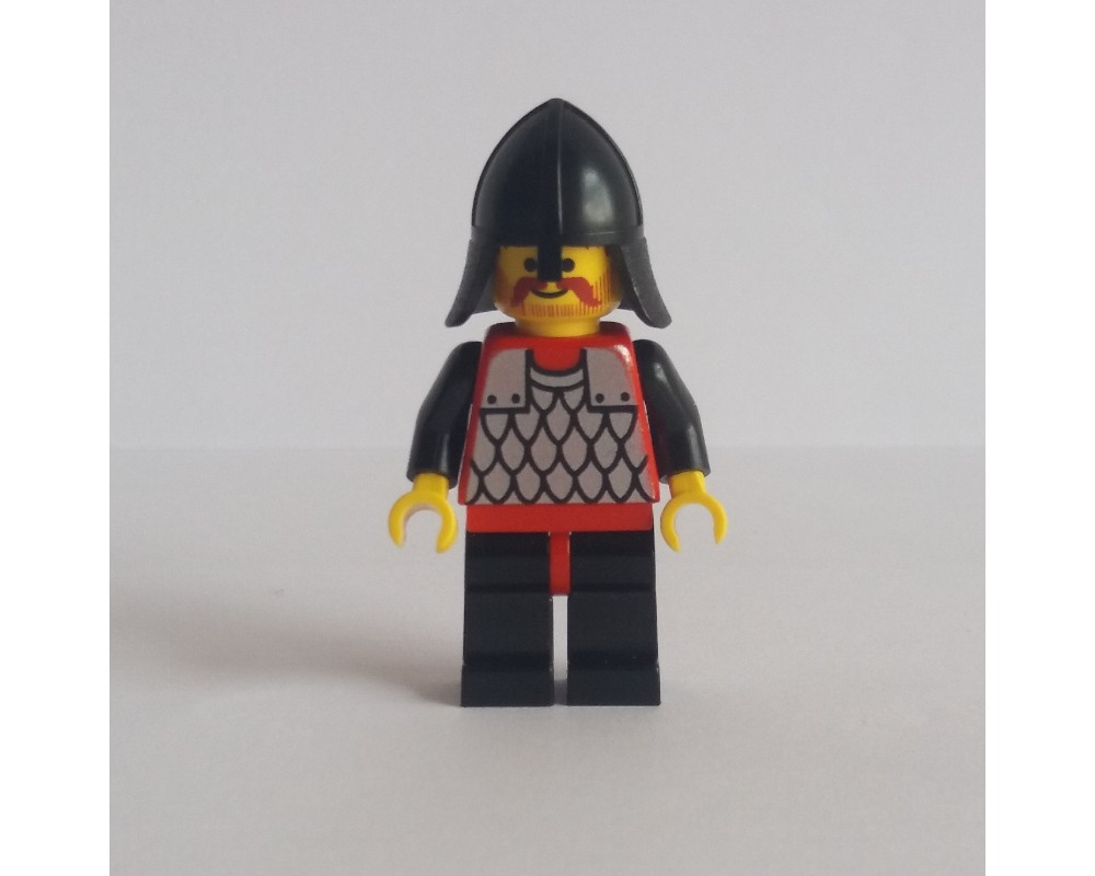 LEGO Set fig-000407 Knight (Scale Mail on Red) - Black Arms, Black Legs ...