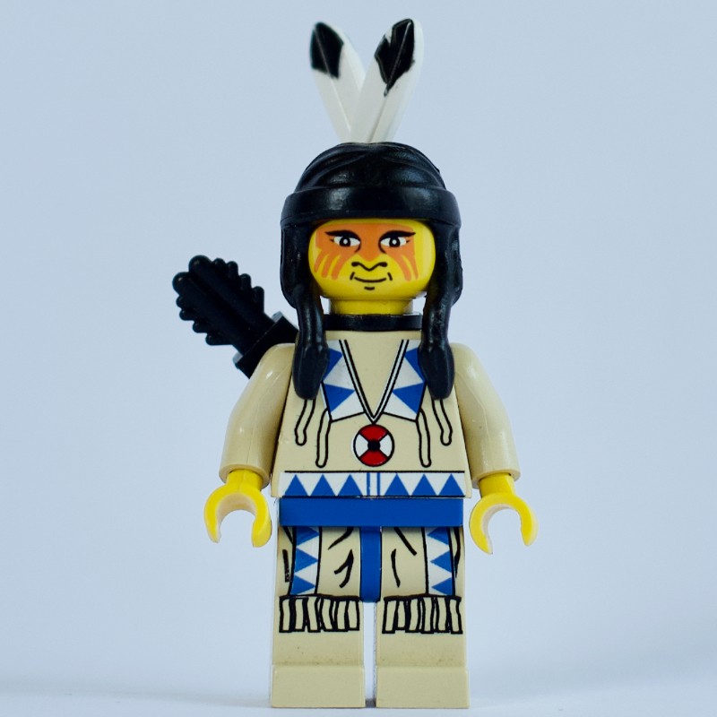 LEGO Set fig-000438 Indian - Tan Clothing, Blue Trim, Quiver ...