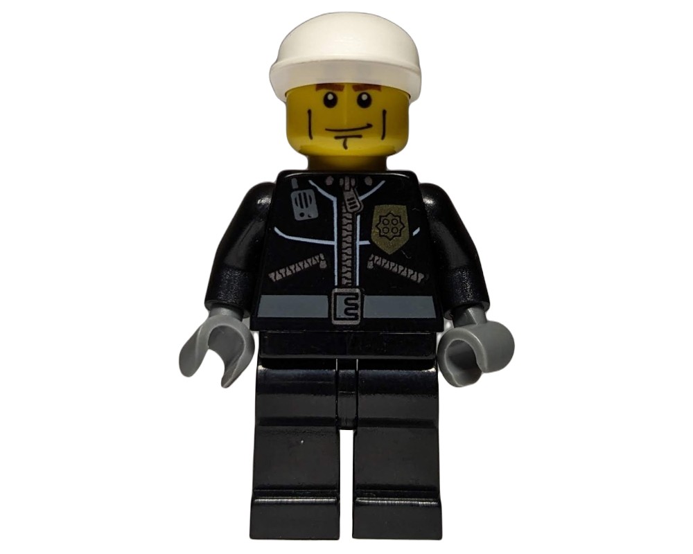 LEGO Set fig-000445 Policeman, Black Jacket with Zipper, Radio, and ...