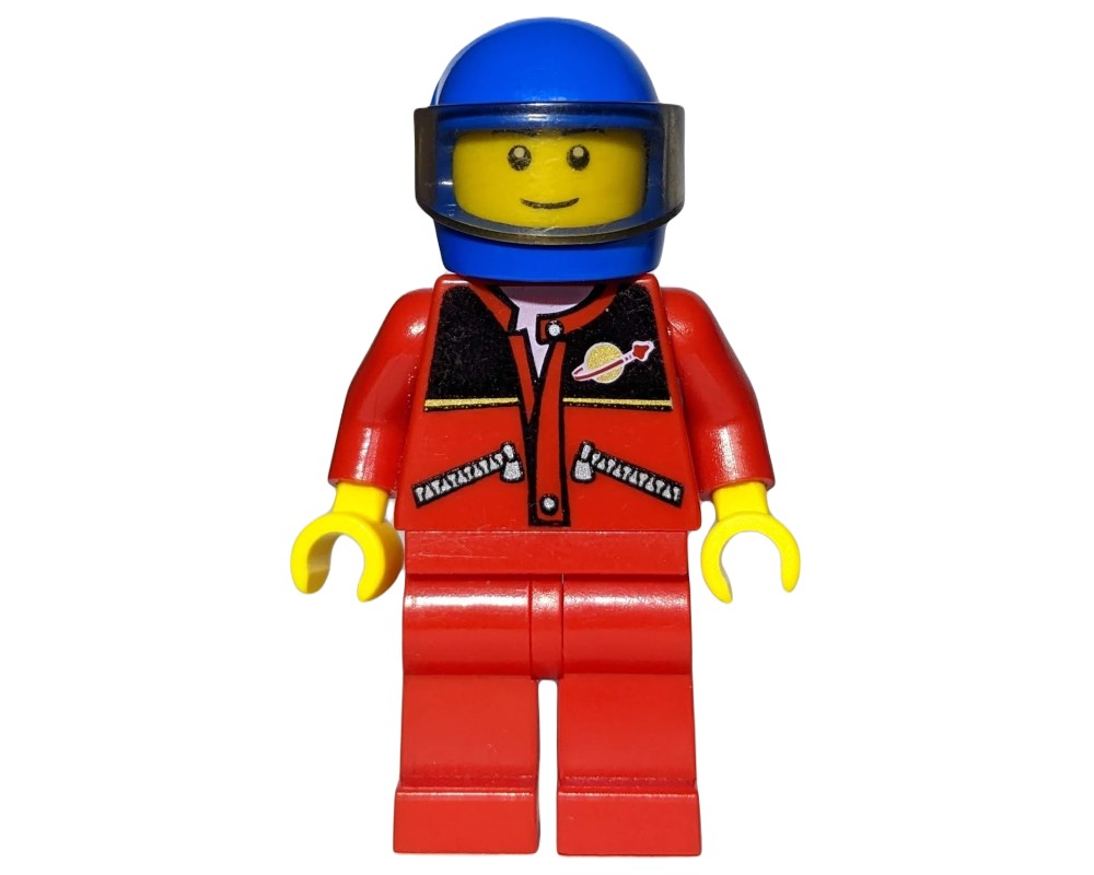 LEGO Set fig-000458 Racer, Red Jacket with Classic Space Logo, Blue ...