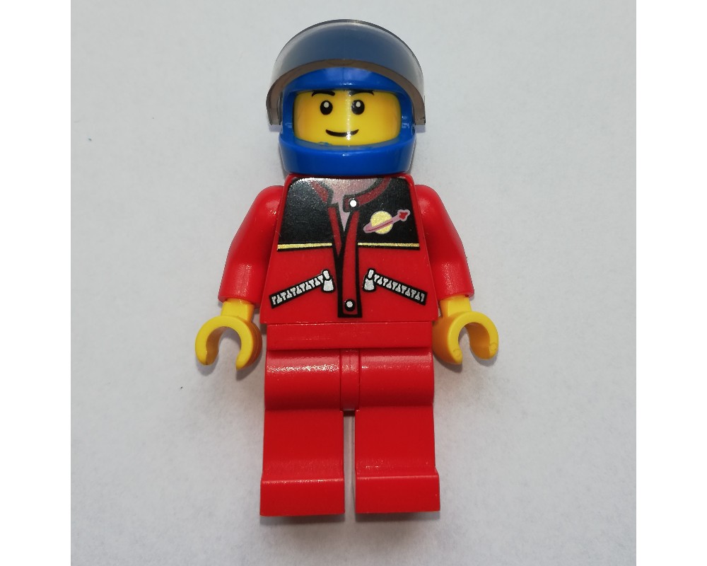 LEGO Set fig-000458 Racer, Red Jacket with Classic Space Logo, Blue ...