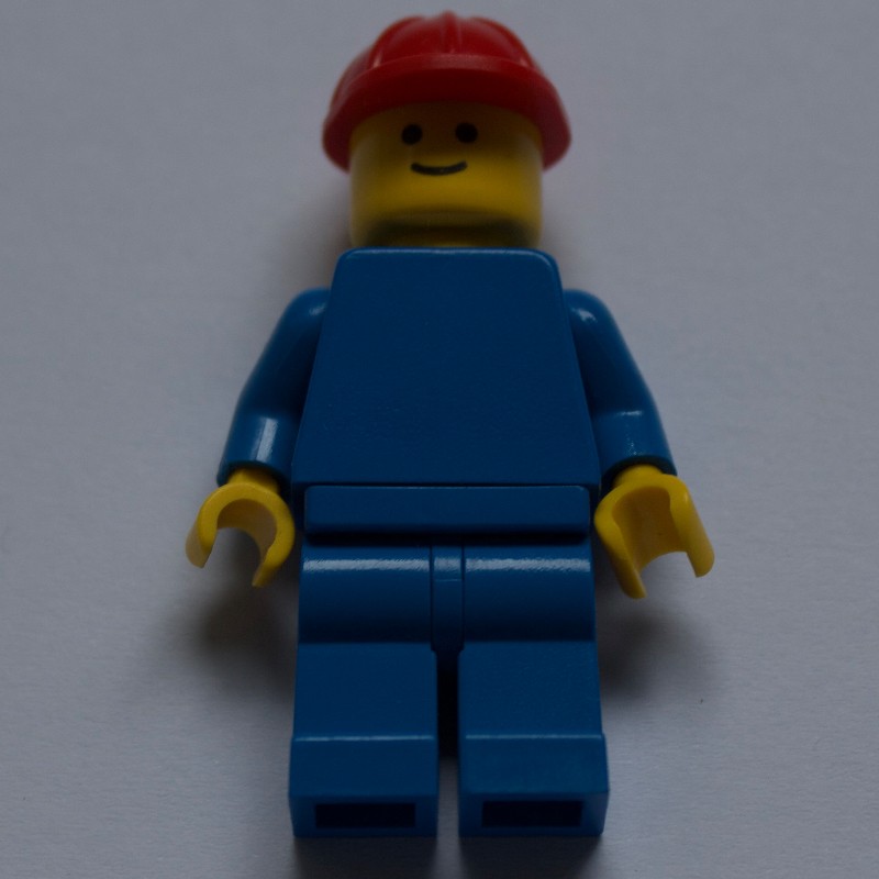 LEGO Set fig-000577 Man, Plain Blue, Red Hard Hat | Rebrickable - Build ...