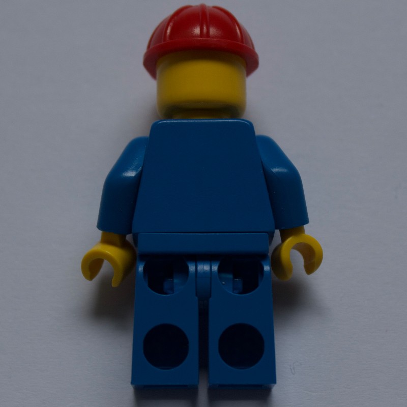 LEGO Set fig-000577 Man, Plain Blue, Red Hard Hat | Rebrickable - Build ...