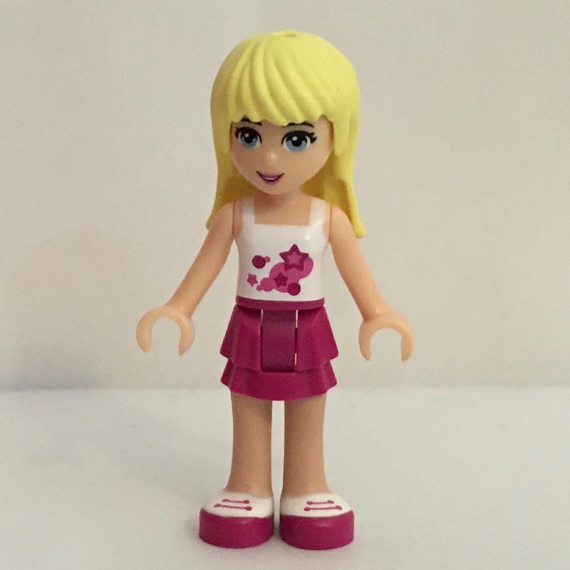 LEGO Set fig-000611 Stephanie - White Top, Magenta Skirt | Rebrickable ...