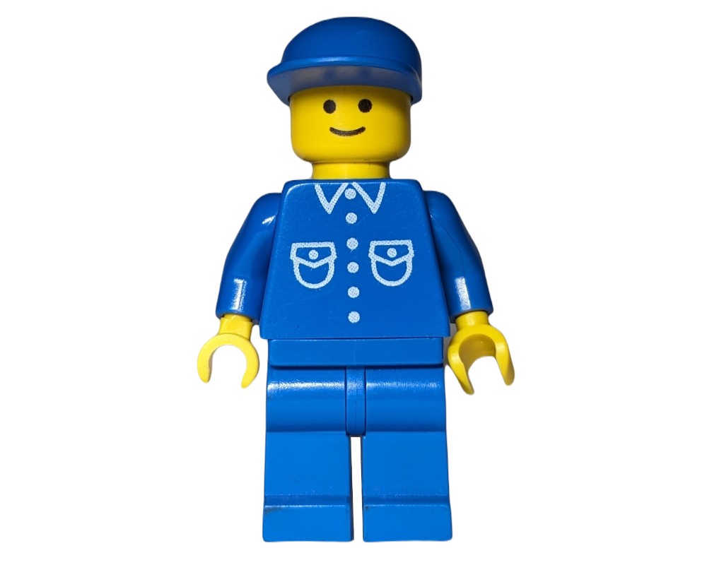 LEGO Set fig-000634 Man, Blue Shirt with Buttons and Pockets, Blue Legs ...