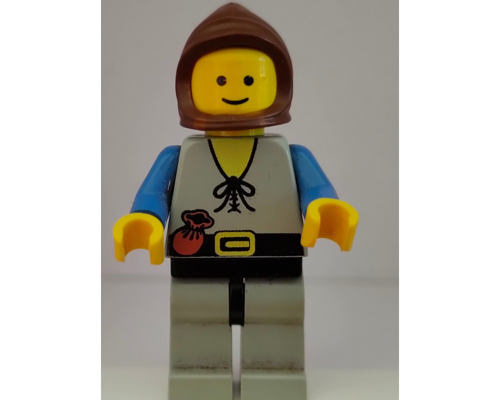 LEGO Set fig-000644 Peasant - Light Gray Legs, Brown Hood | Rebrickable ...
