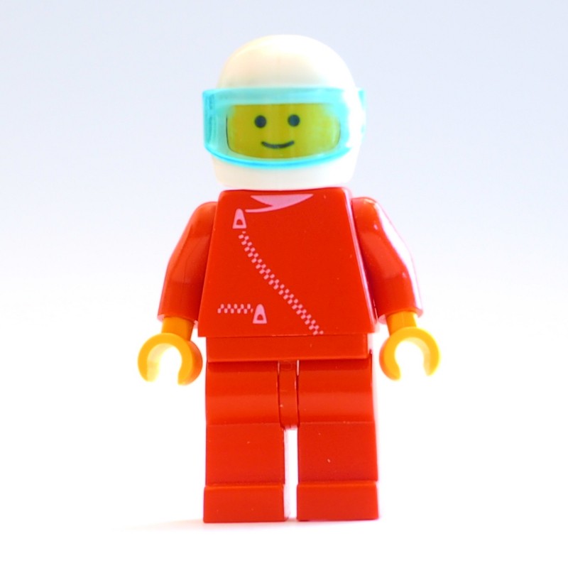 LEGO Set fig-000718 Racer, Red Jacket with Zipper, White Helmet with ...