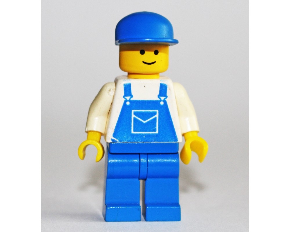 LEGO Set fig-000720 Man, Blue Overalls, Blue Cap - 3626a Head (1984 ...