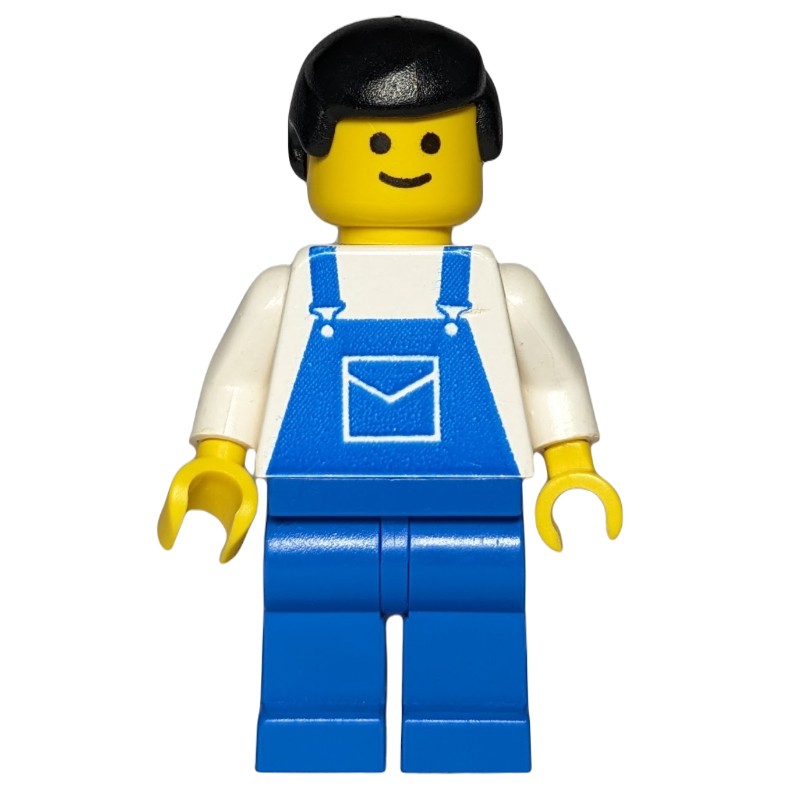 LEGO Set fig-000721 Man, Blue Overalls, Black Hair (3626a Head ...