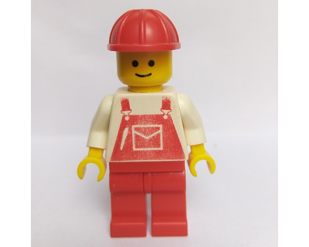 LEGO Set fig-000724 Man, Red Overalls, Red Hard Hat (3626b Head) (1992 ...