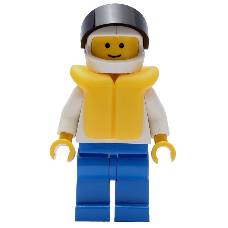 LEGO Set fig-000735 Man, White Torso, Blue Legs, Helmet with Visor ...