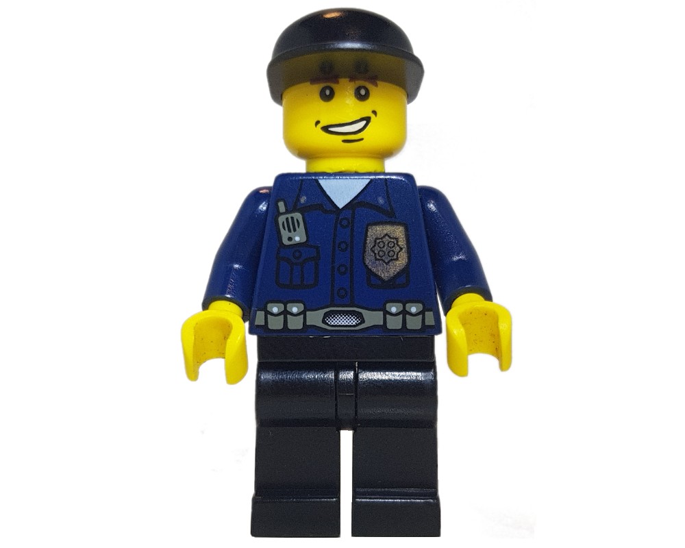 LEGO Set fig-000770 Policeman, Dark Blue Shirt with Radio and Badge ...