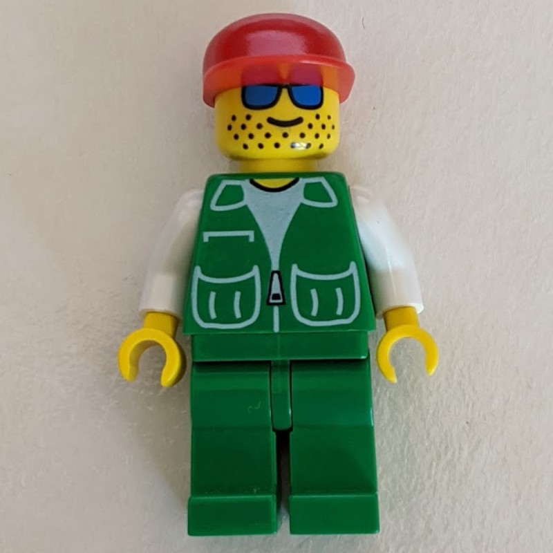 LEGO Set fig-000789 Man, Green Jacket, Green Legs, Red Cap, Blue ...