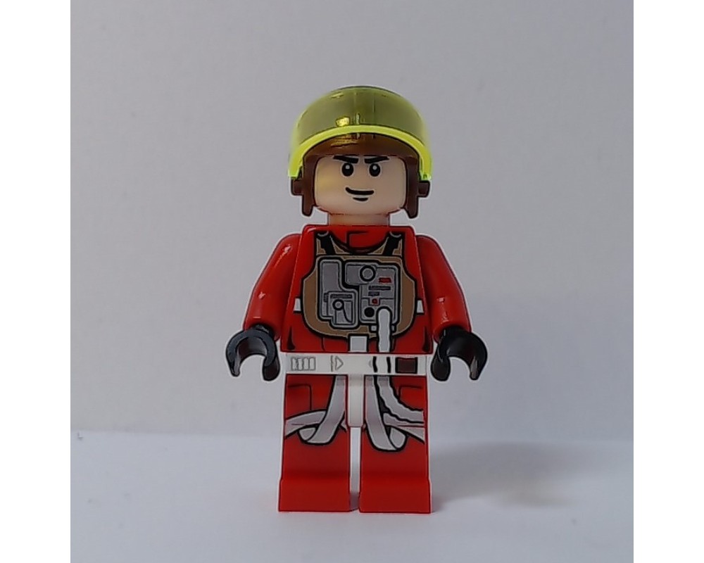LEGO Set fig-000824 Rebel Pilot B-wing, Red Flight Suit, Reddish Brown ...