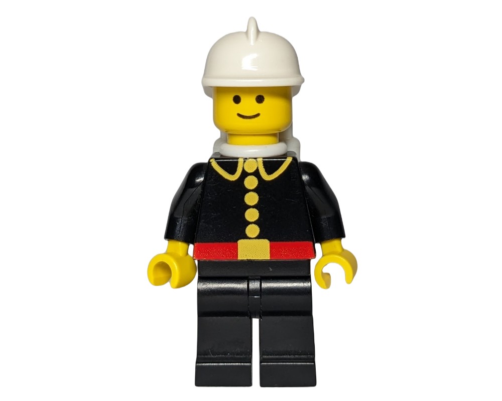 LEGO Set fig-000990 Fireman, Classic, Black Fire Jacket with Red Belt ...