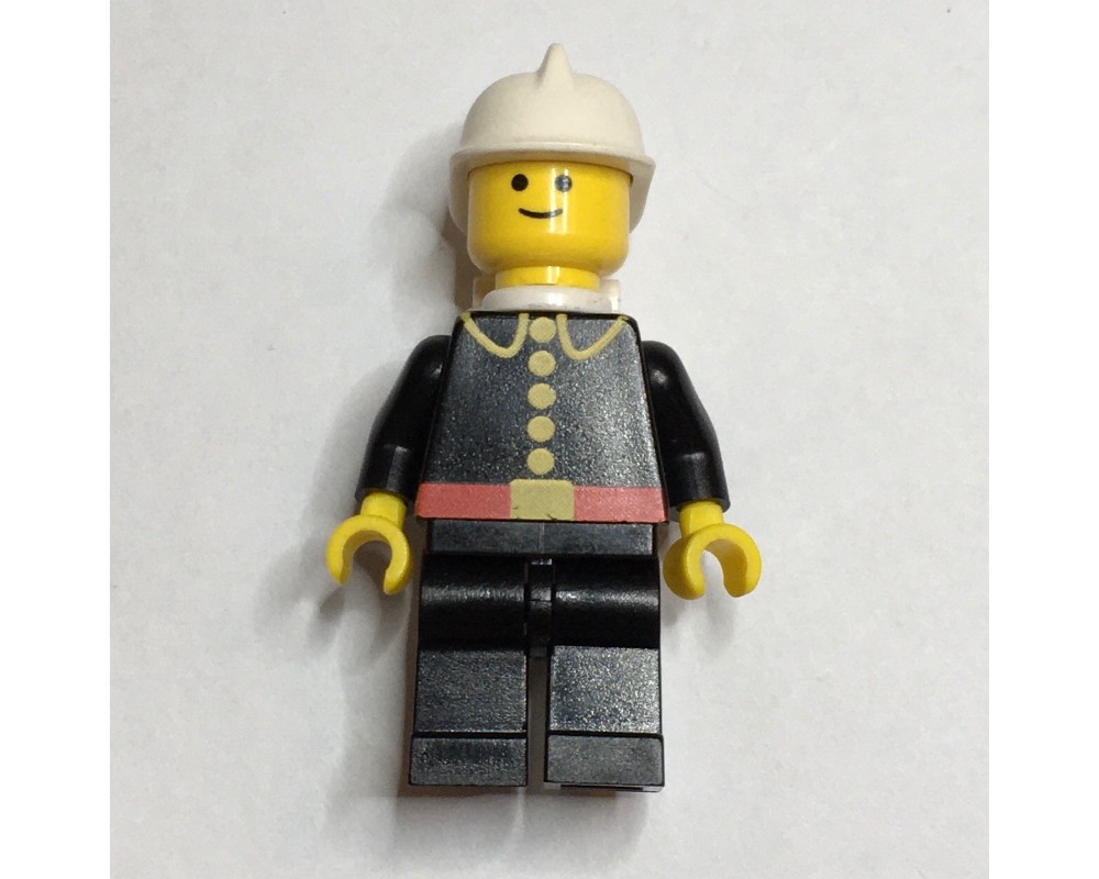 LEGO Set fig-000990 Fireman, Classic, Black Fire Jacket with Red Belt ...