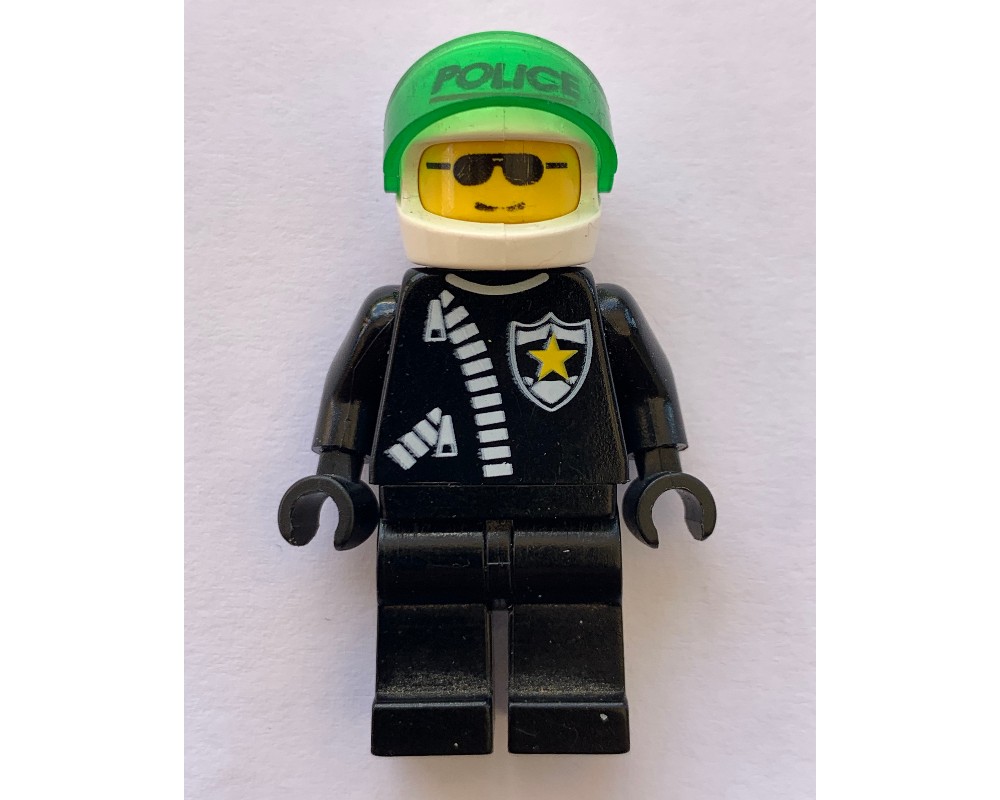 LEGO Set fig-000999 Policeman, Black Jacket with Zipper and Badge ...
