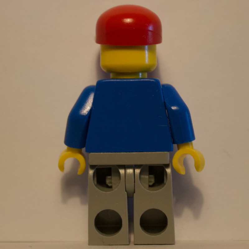 LEGO Set fig-001007 Man, Blue Jacket with Highway Logo, Light Gray Legs ...