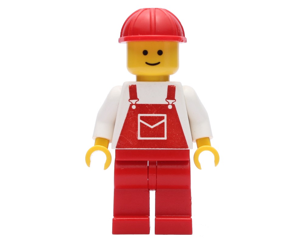 LEGO Set fig-001046 Man, Red Overalls, Red Hard Hat (3626a Head ...