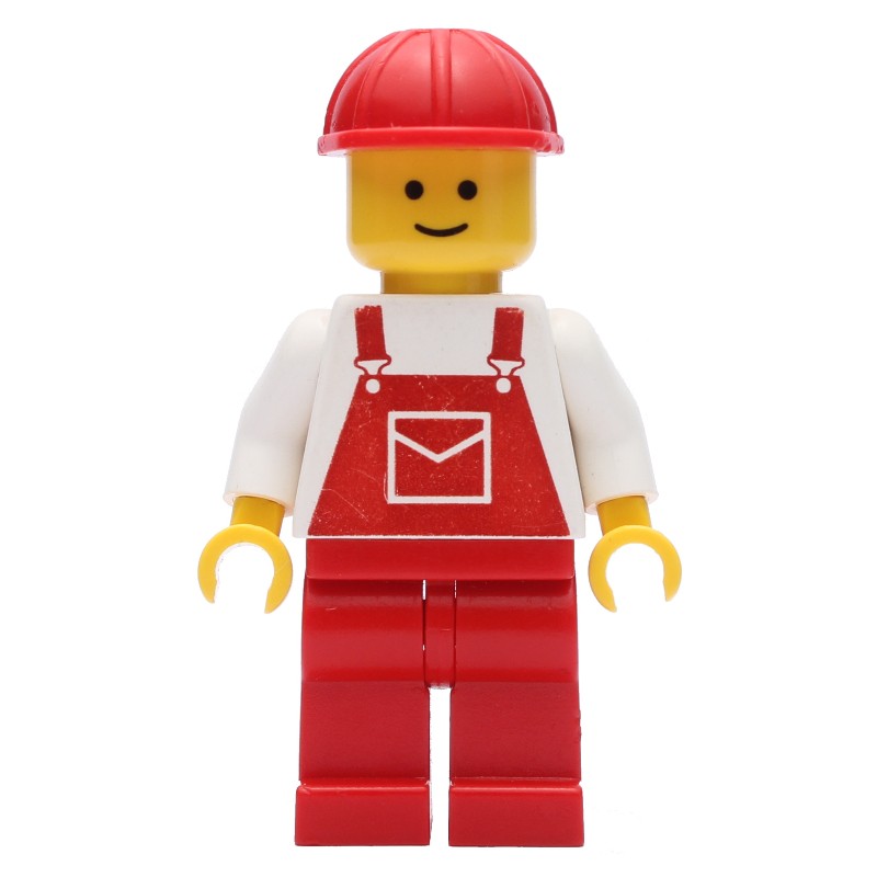LEGO Set fig-001046 Man, Red Overalls, Red Hard Hat (3626a Head) (1988 ...