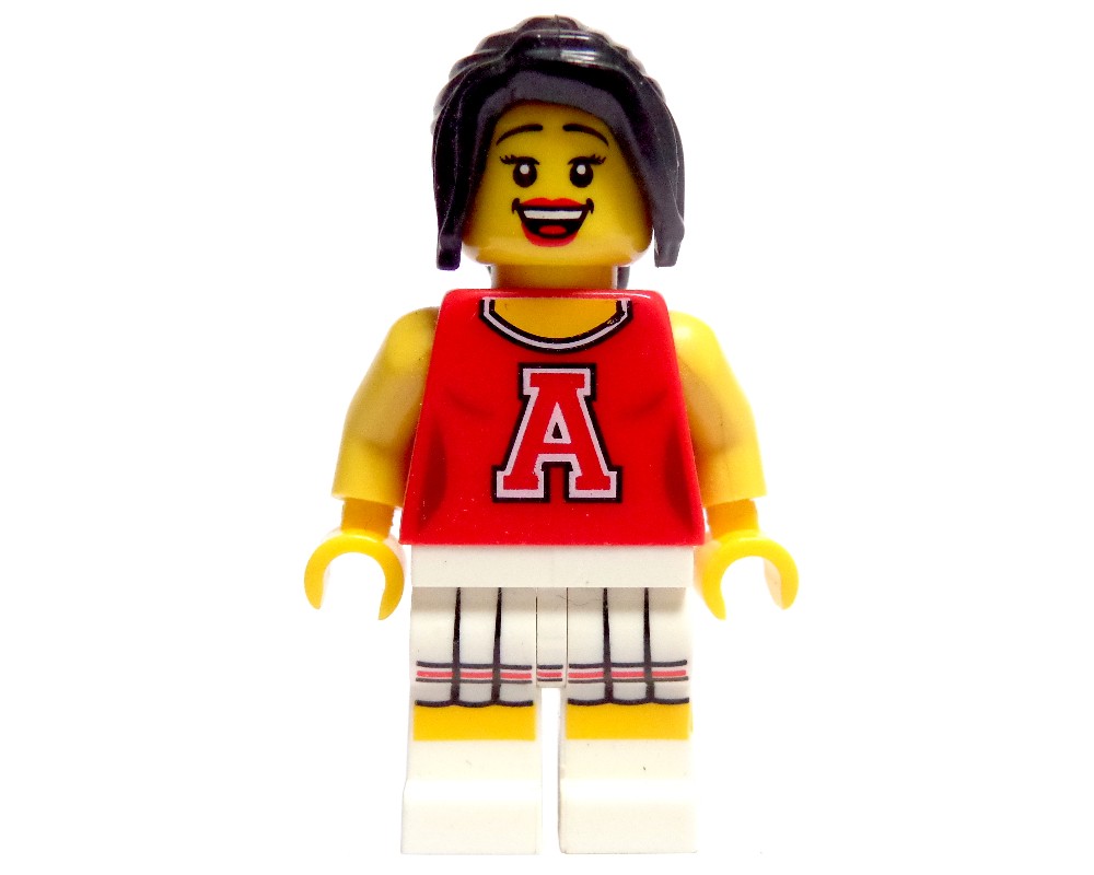 LEGO Set fig-001064 Red Cheerleader | Rebrickable - Build with LEGO