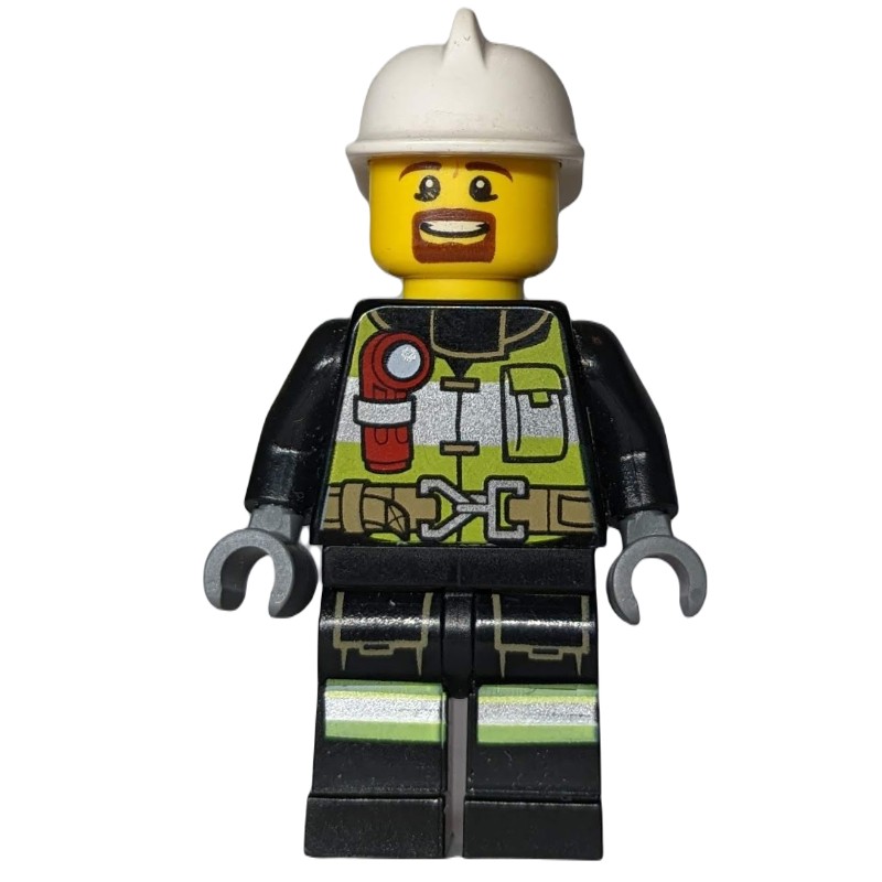 LEGO Set fig-001120 Fireman, Safety Vest with Flashlight, Pocket, and ...