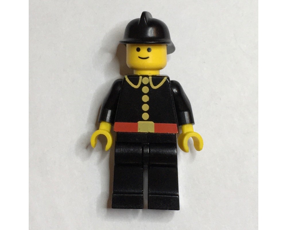 LEGO Set fig-001196 Fireman, Classic, Black Fire Jacket with Red Belt ...