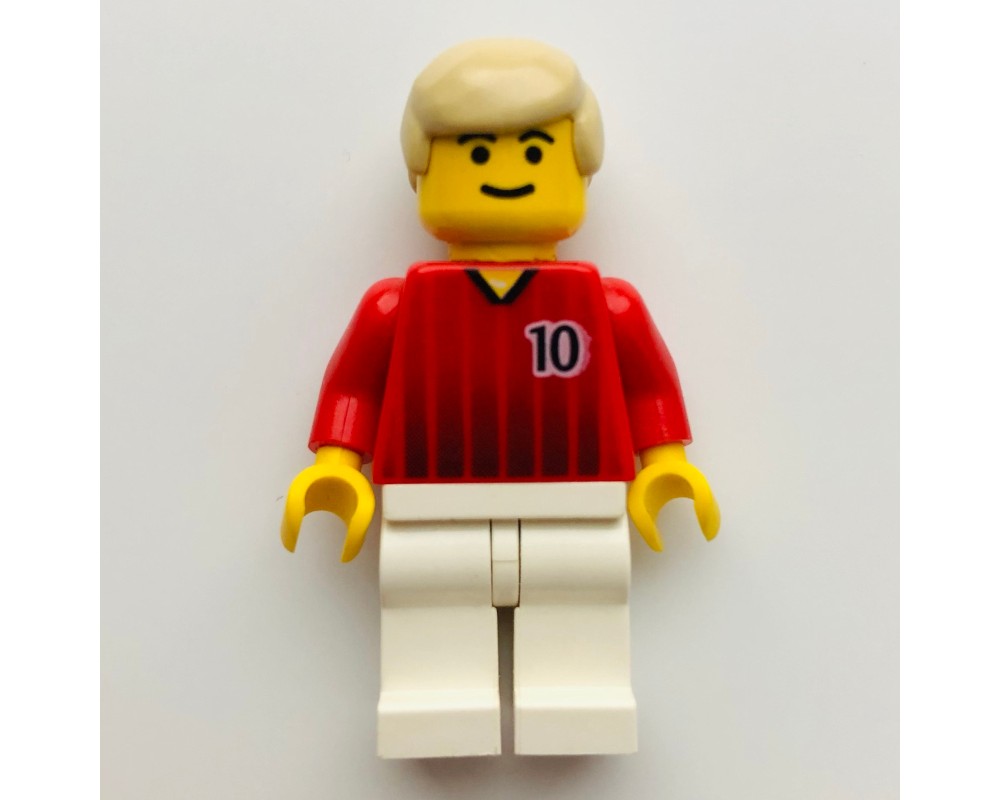 LEGO Set fig-001214 Soccer Player Red Torso, White Legs #10 ...