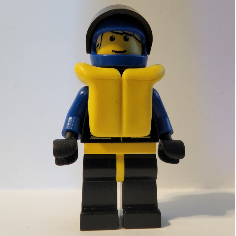 LEGO Set fig-001229 Racer, Extreme Team, Black Jacket, Blue Helmet with ...