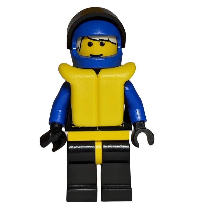 LEGO Set fig-001229 Racer, Extreme Team, Black Jacket, Blue Helmet with ...