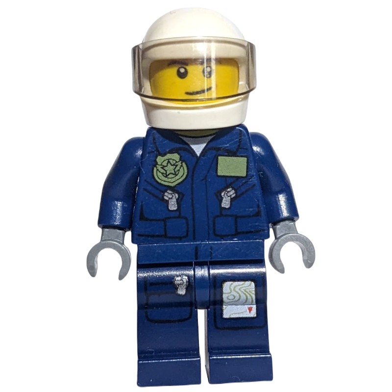 LEGO Set fig-001277 Policeman, Dark Blue Jacket with Pockets and Badge ...