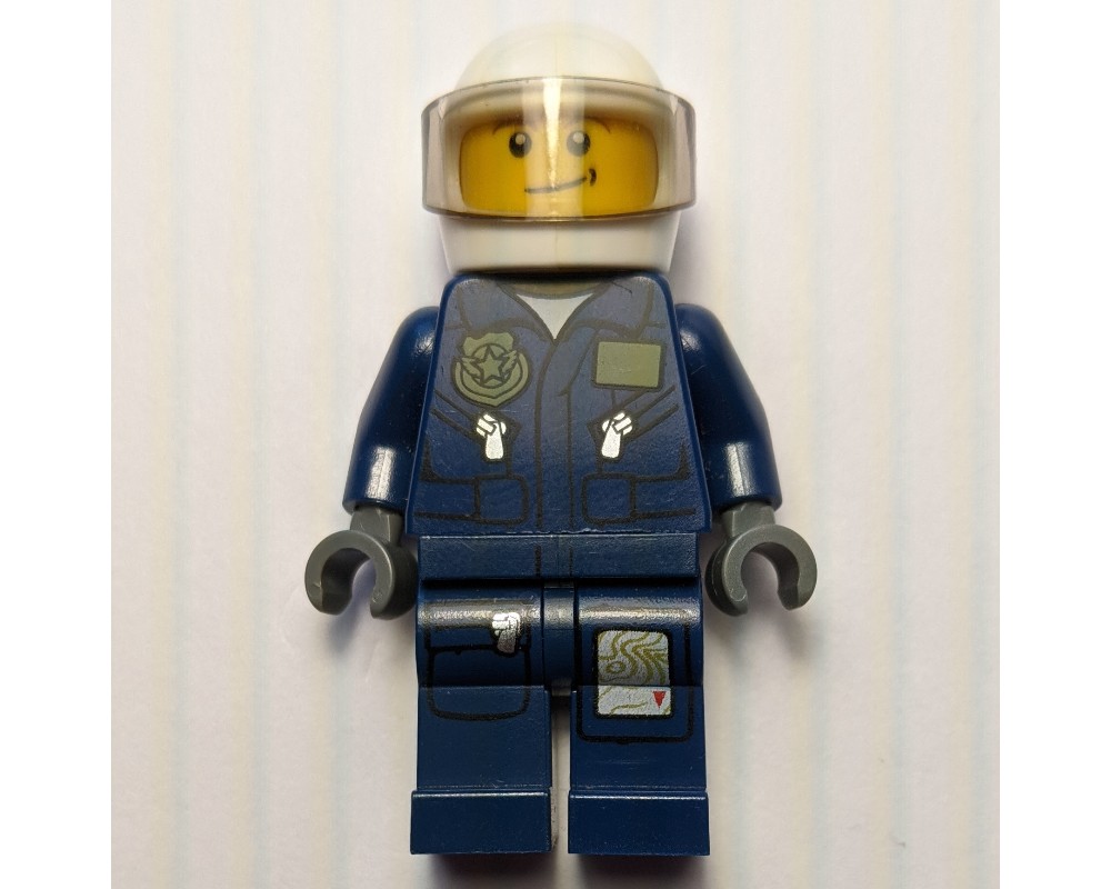 LEGO Set fig-001277 Policeman, Dark Blue Jacket with Pockets and Badge ...