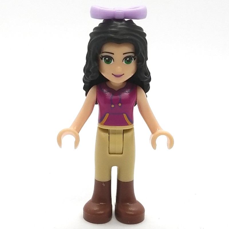 LEGO Set fig-001388 Emma - Magenta Top, Tan Trousers, Lavender Bow ...